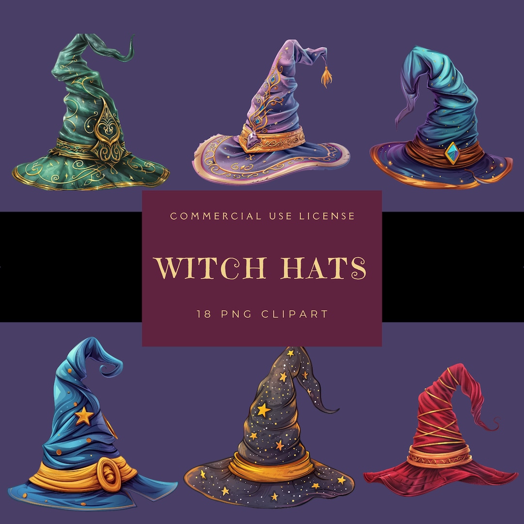 18 Witch Hat Clipart - Etsy