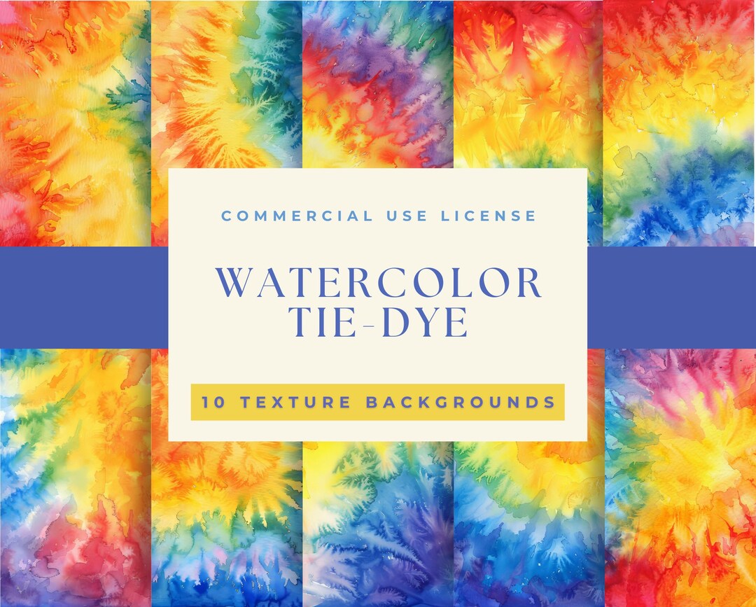 10 Watercolor Rainbow Tie-dye, Textured Backgrounds, Digital Papers - Etsy