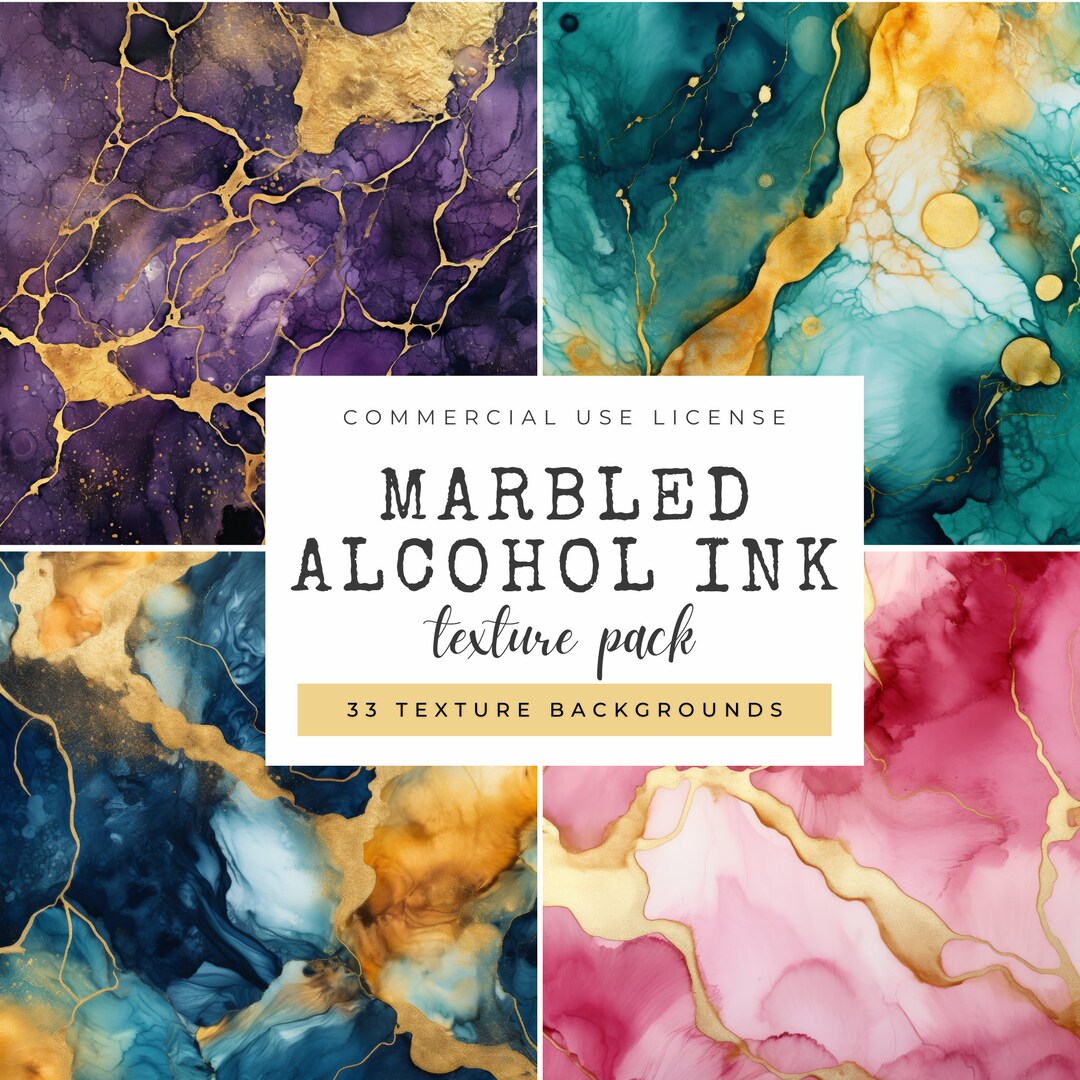 33 Marbled Alcohol Ink Texture Background Pack - Etsy