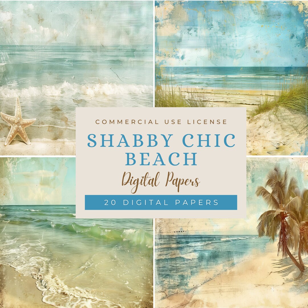 20 Shabby Chic Beach Digital Papers - Etsy