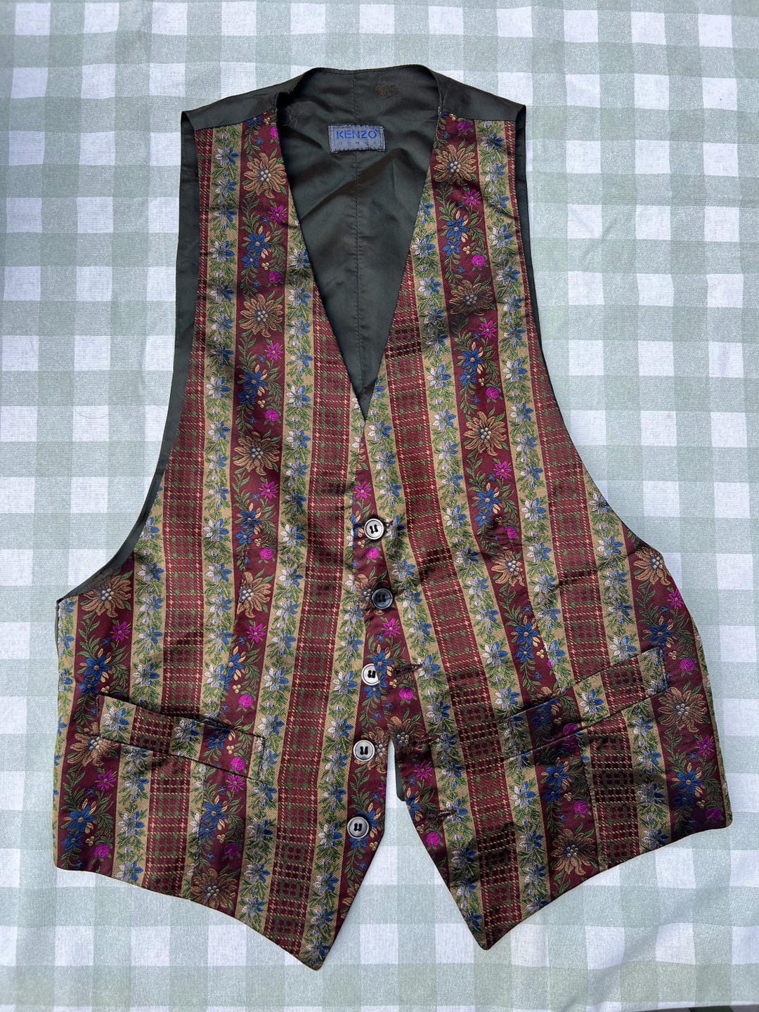 Rare Vintage Silk Kenzo Vest Made in Paris., Very Cool Silk Floral ...