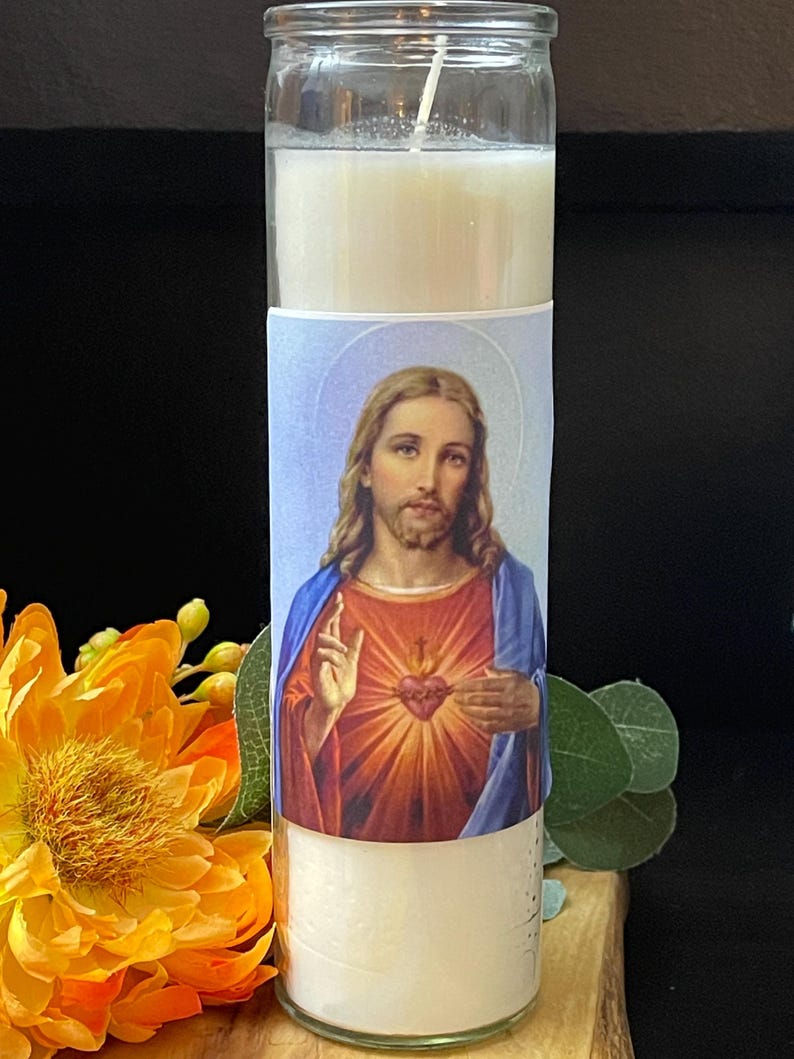 Jesus Christ Candle: Divine Savior, Spiritual Protection & Light - Etsy