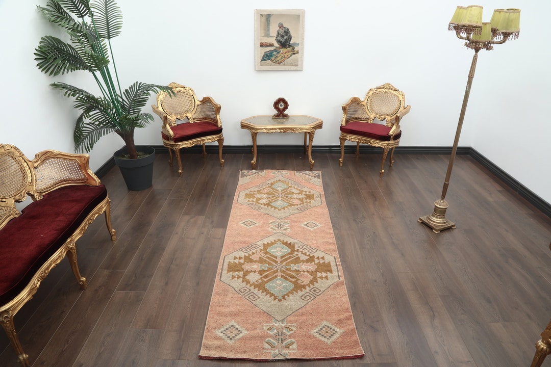 3x8 Runner Rug, Wool Rug, 3x8 Turkish Runner, 3x8 Vintage Runner, 3x8 ...