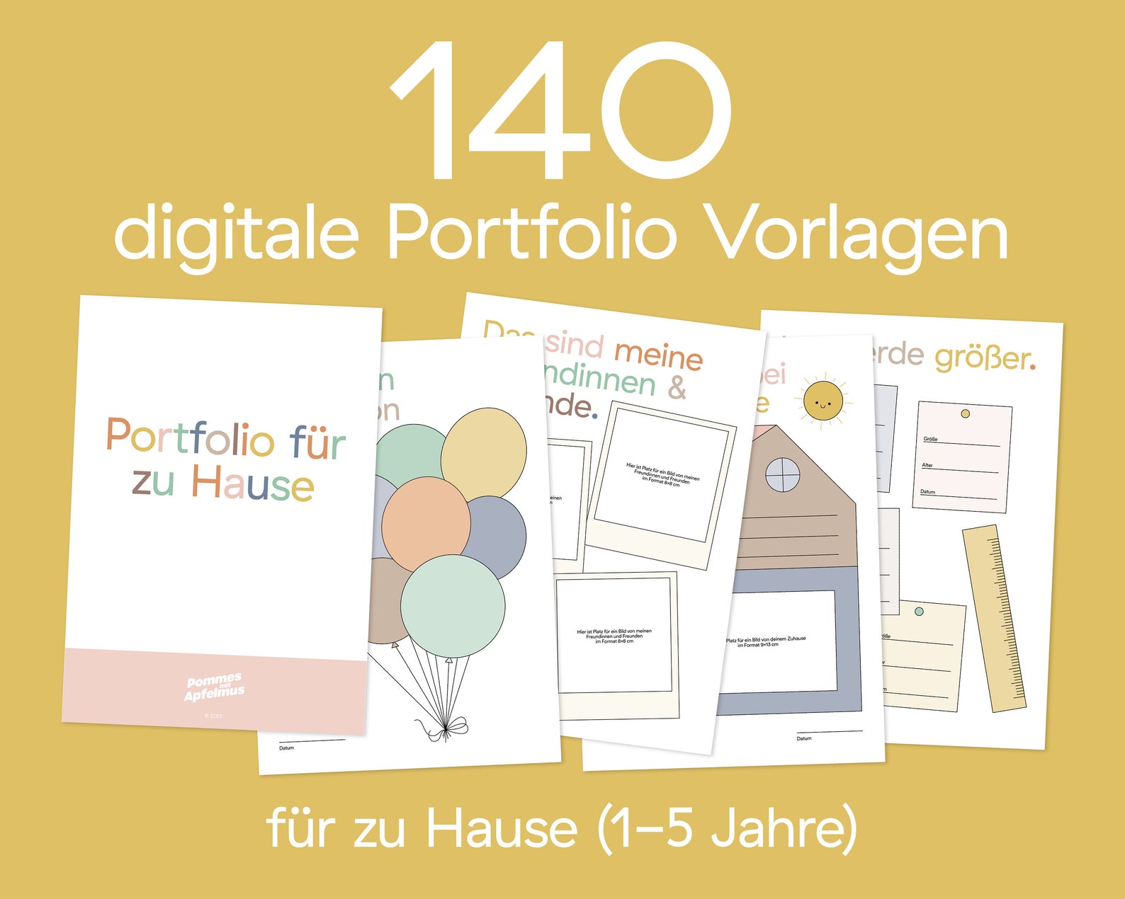 140 Digitale Portfolio Vorlagen · Zu Hause (1–5 Jahre) · DinA4 - Etsy ...