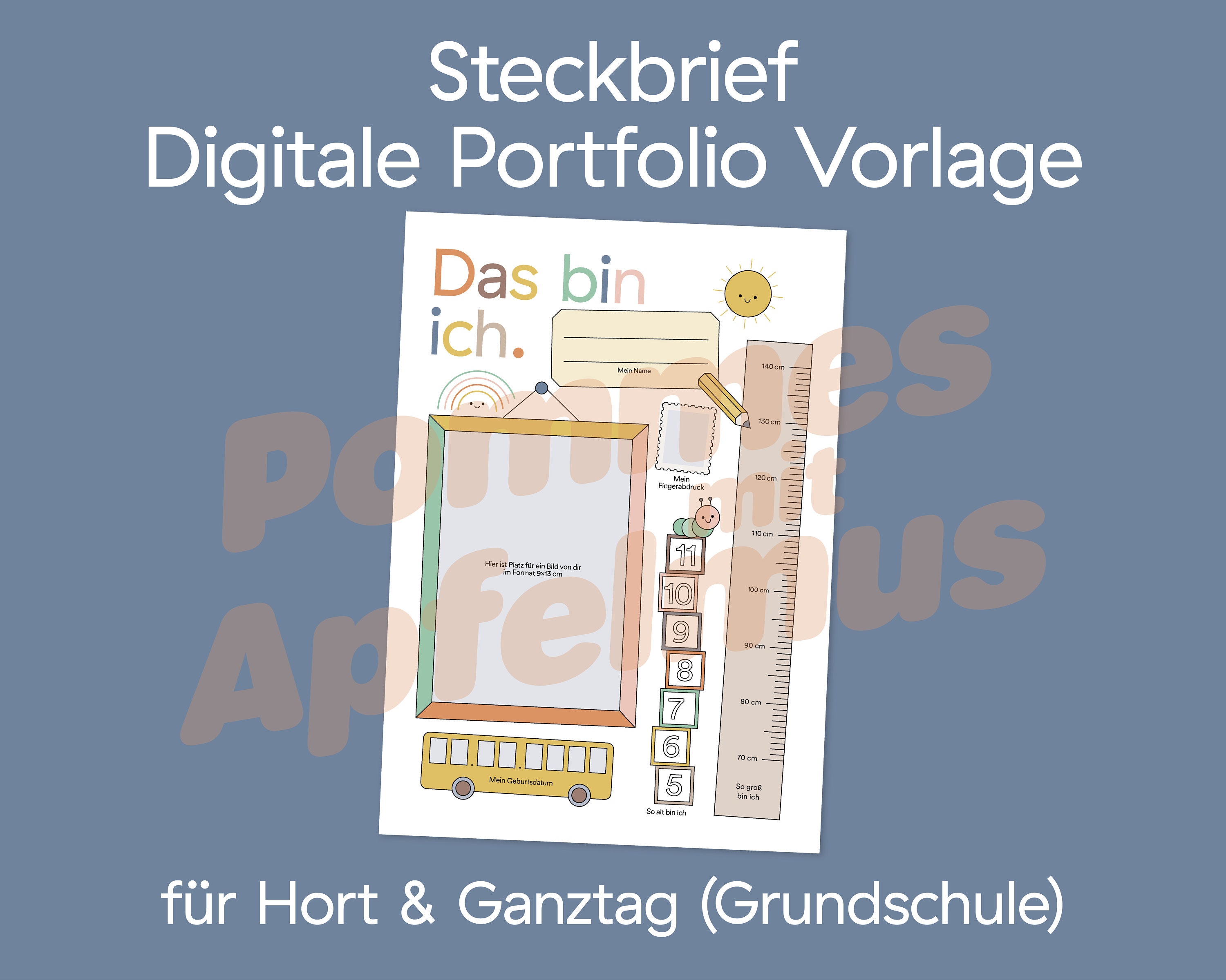 Steckbrief · Digitale Portfolio Vorlage · Hort & Ganztag (Grundschule ...