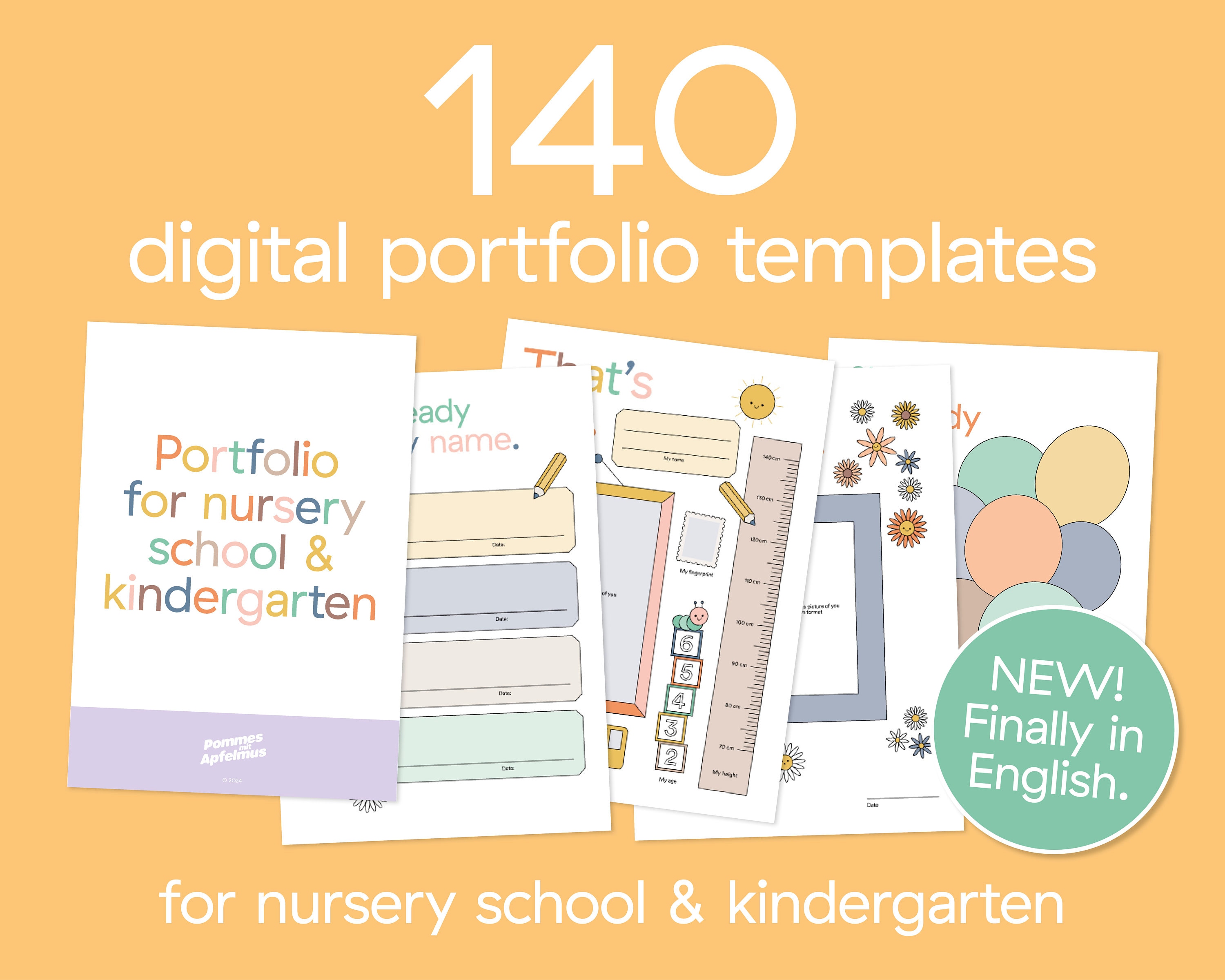 140 Digital Printable Portfolio Templates · Kindergarten · Nursery ...