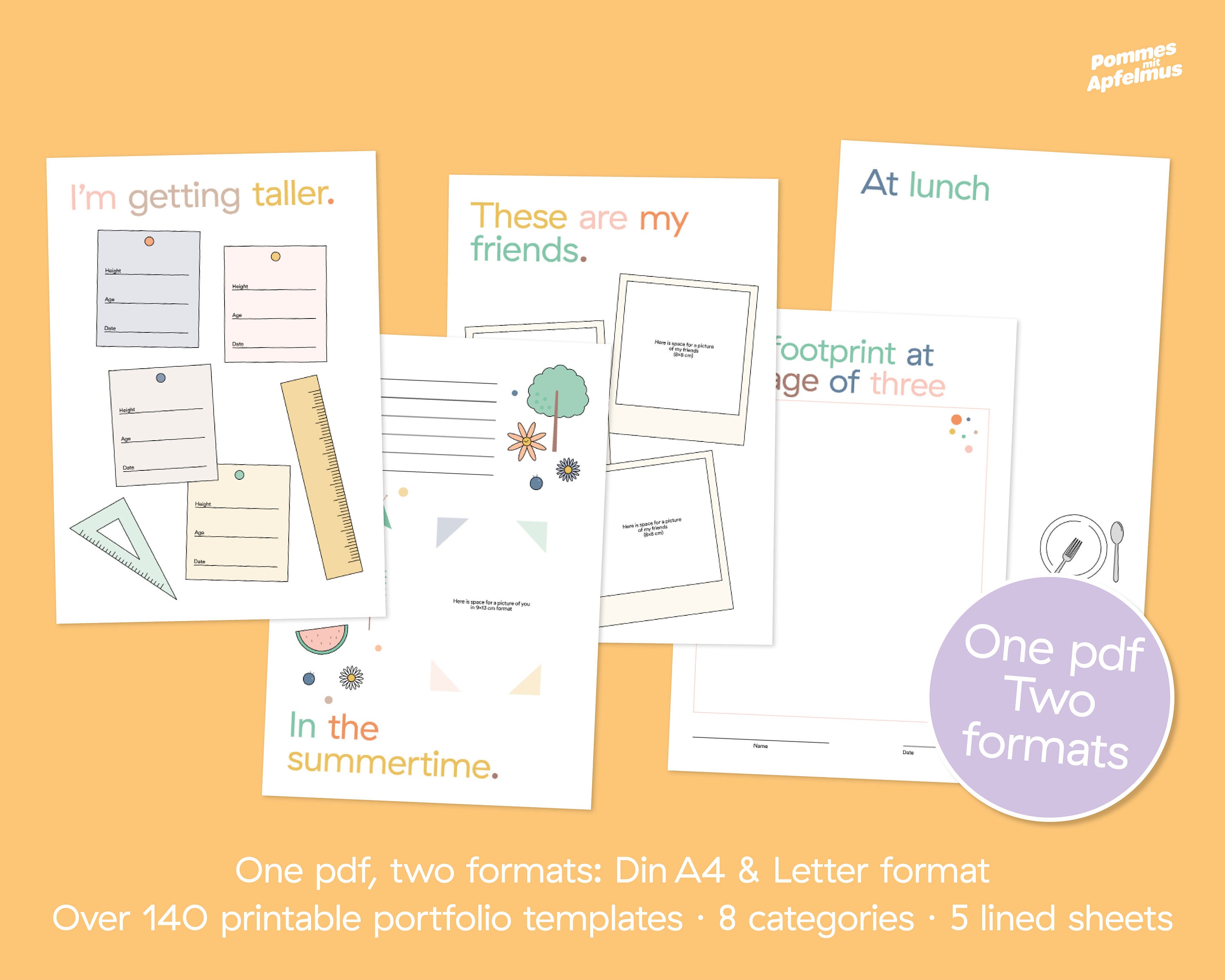 140 Digital Printable Portfolio Templates · Kindergarten · Nursery ...