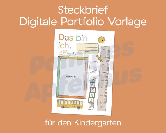 Steckbrief Digitale Portfolio Vorlage Kindergarten kita - Etsy Hong Kong