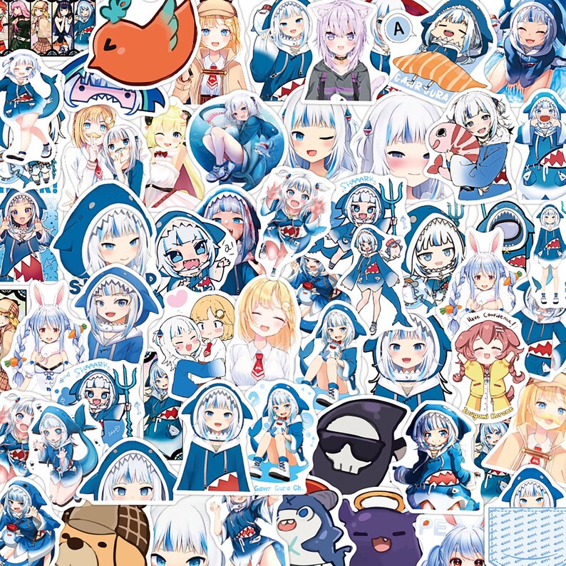 Vtuber Stickers Shark Girl Hololive EN Cute Sticker Pack - Etsy Australia