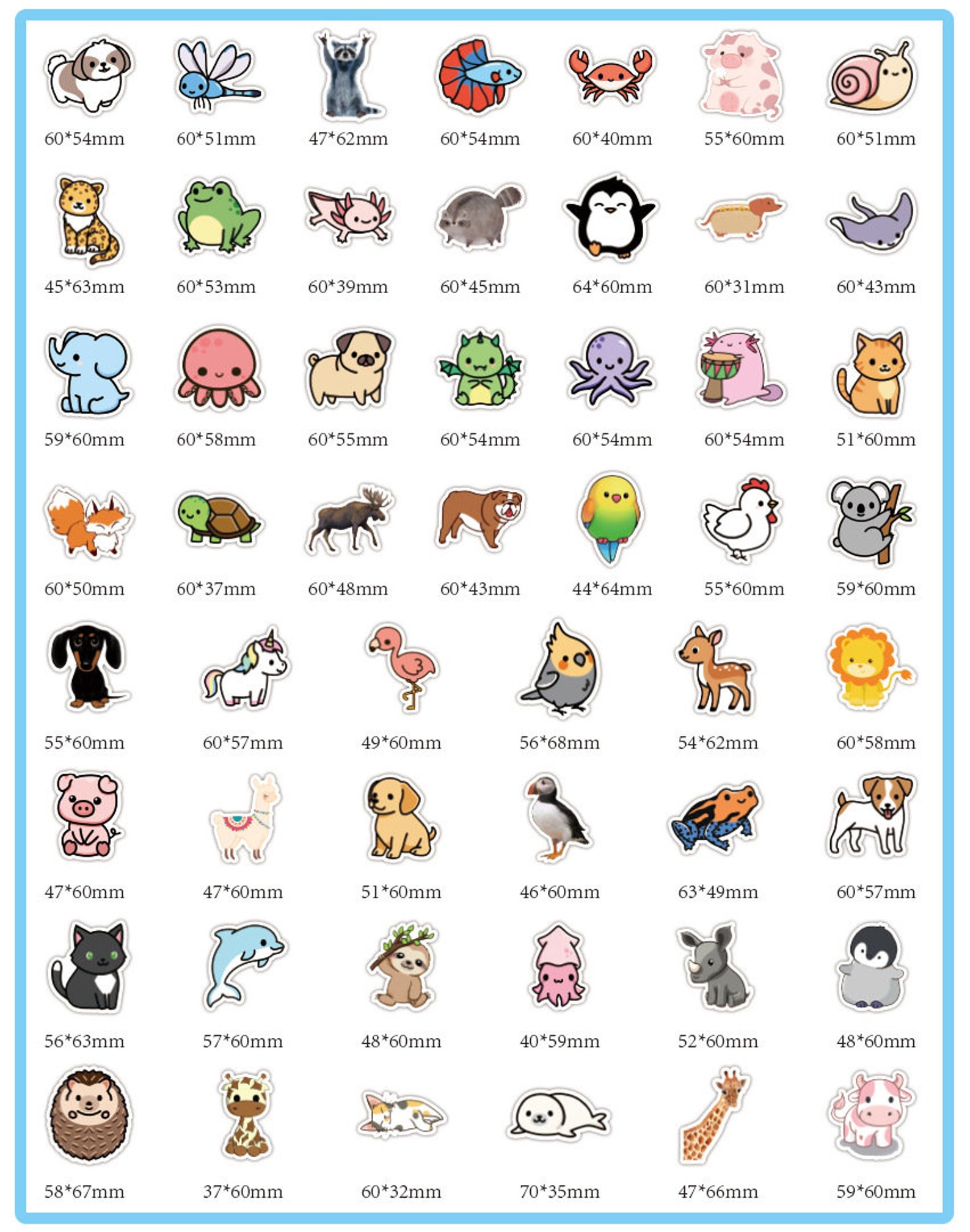 300cute Animals for Students Kids Lots of Vinyl Stickers - Etsy