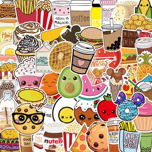 Cute Food Stickers - Etsy