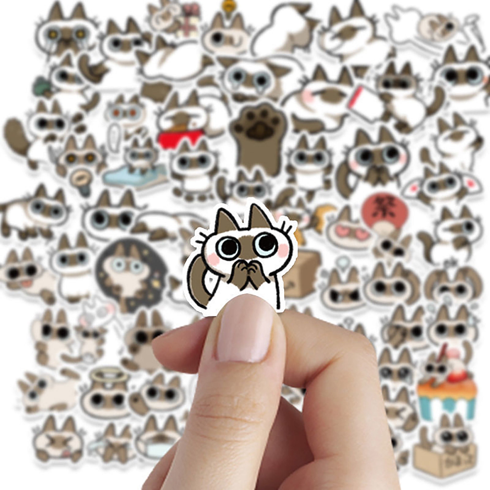 500 Sheets of Siamese Cat Beans Cute Waterproof Stickers - Etsy