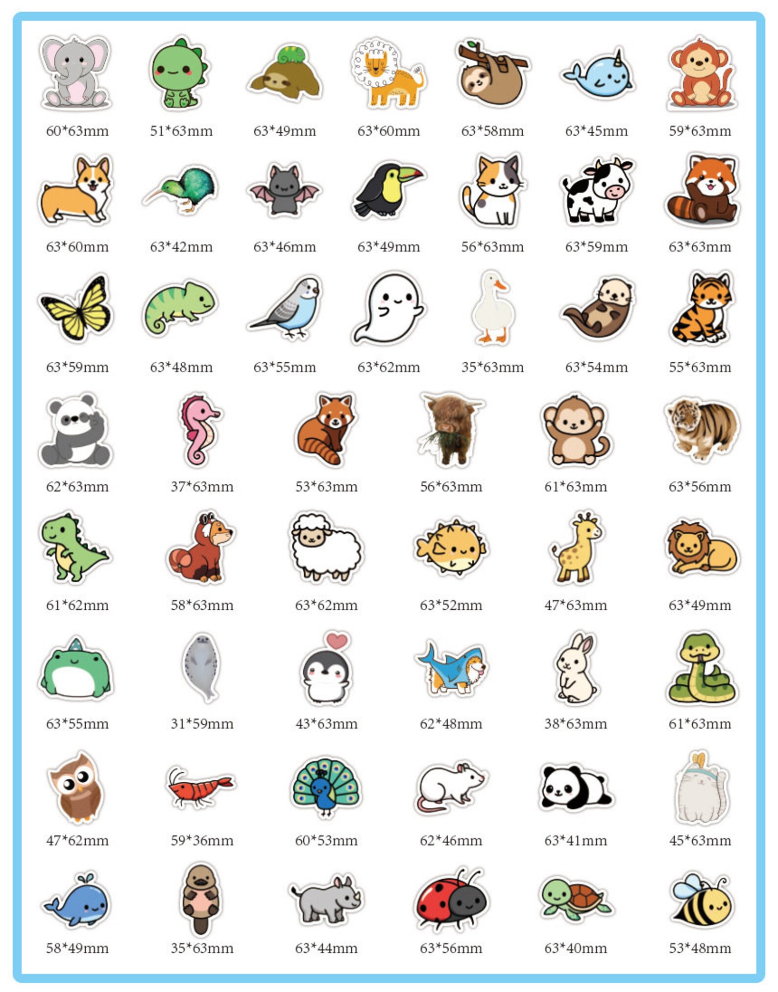 300cute Animals for Students Kids Lots of Vinyl Stickers - Etsy