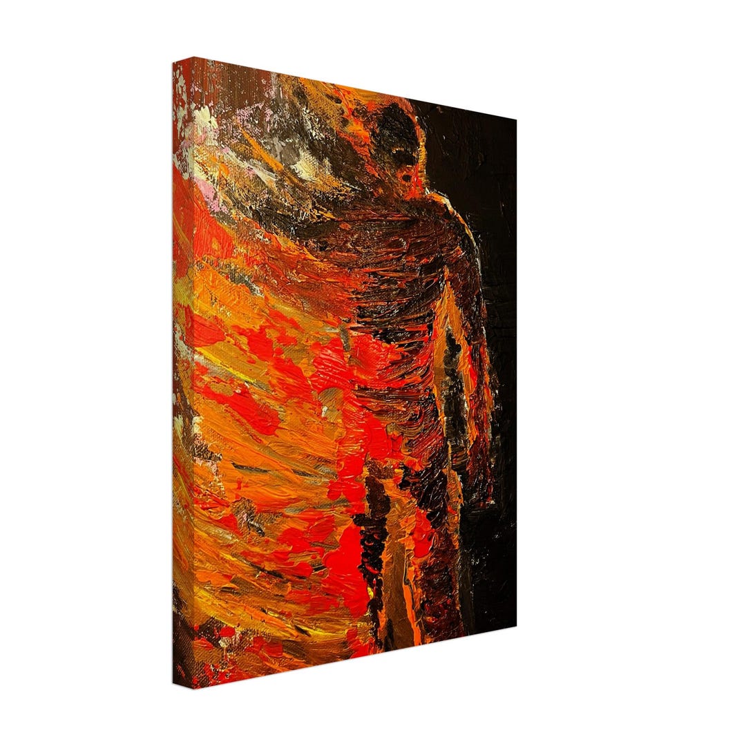 Abstract Burning Figure Canvas Print: Textured Wall Art Jon Silent - Etsy
