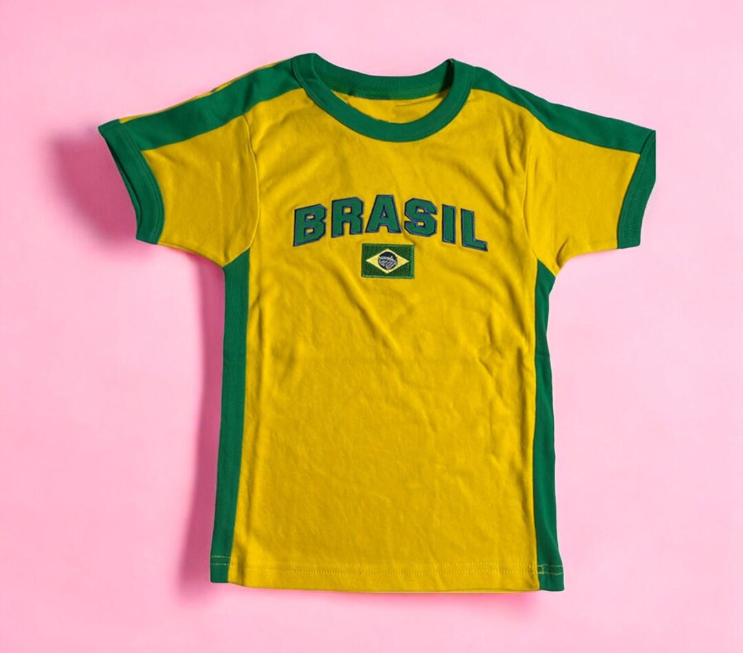 Brazil Y2K Crop Top Brasil Baby Tee 90s 2000s Aesthetic Brazilian Crop ...