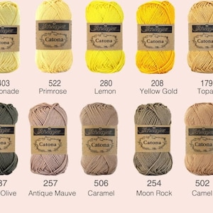 Scheepjes Catona 50G Yarn - DK Yarn for Crochet and Knitting - 100% ...