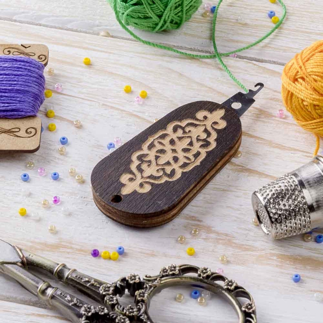 Needle Threader - Wooden Needle Threader - Etsy