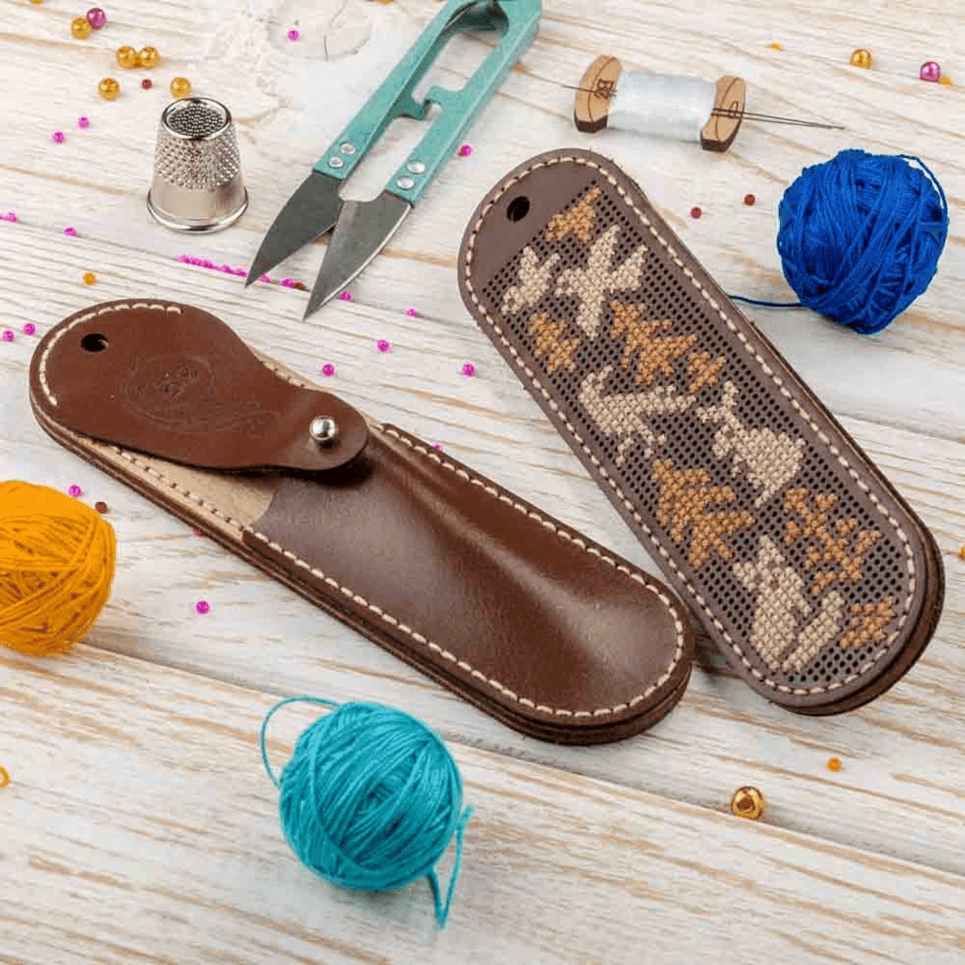 Scissor Leather Case Kit - Needlecraft Scissor Case, Scissor Holder - Etsy