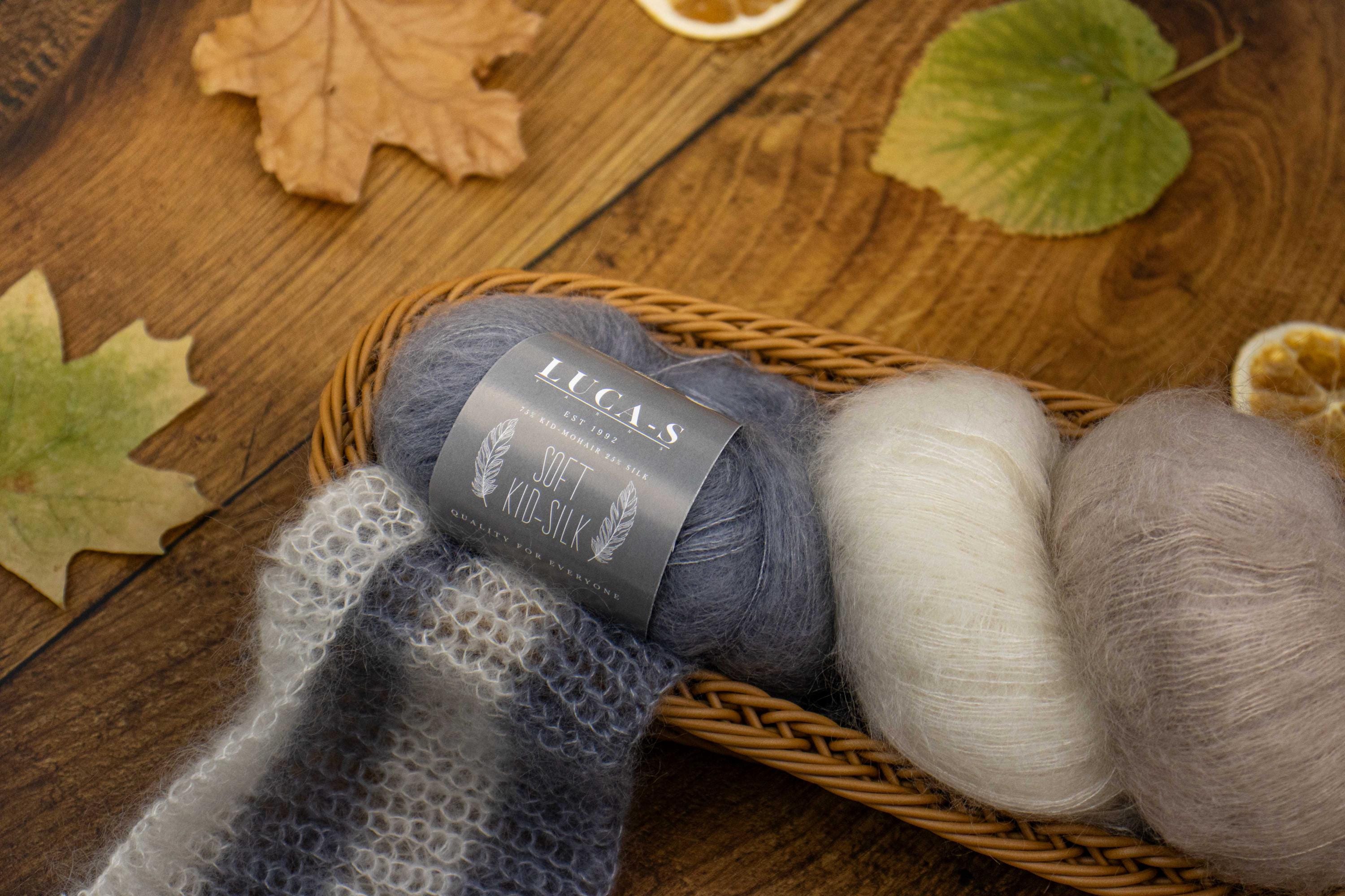 Soft Kid Mohair Silk Yarn, KID-SILK 75% Kid Mohair 25 Silk Luxury ...