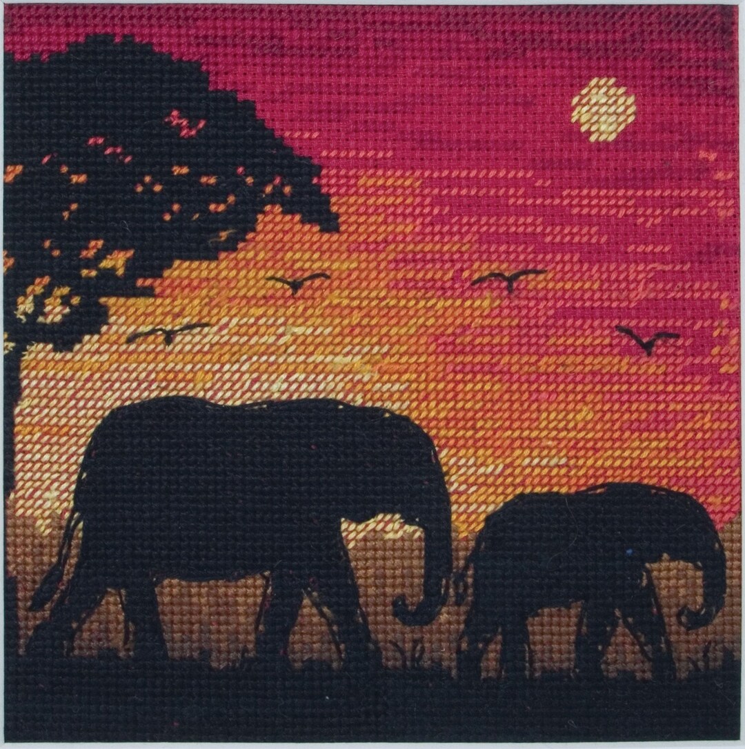 Maia Cross Stitch Kit - 5017, Elephant Silhouette - Etsy