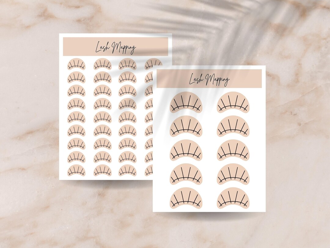 Lash Map Sheets Printable Lash Mapping Sheets Eyelash - Etsy
