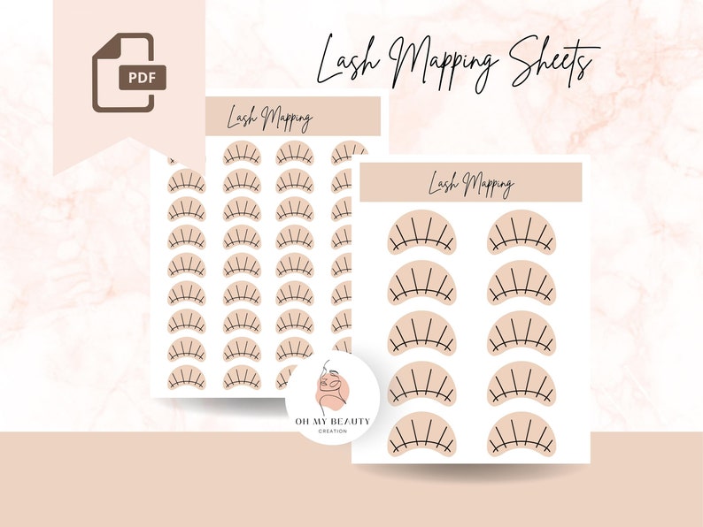 Lash Map Sheets Printable Lash Mapping Sheets Eyelash - Etsy