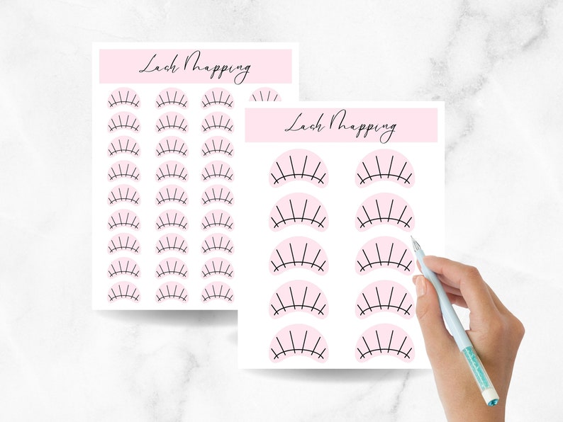 Lash Map Sheets Printable Lash Mapping Sheets Eyelash - Etsy