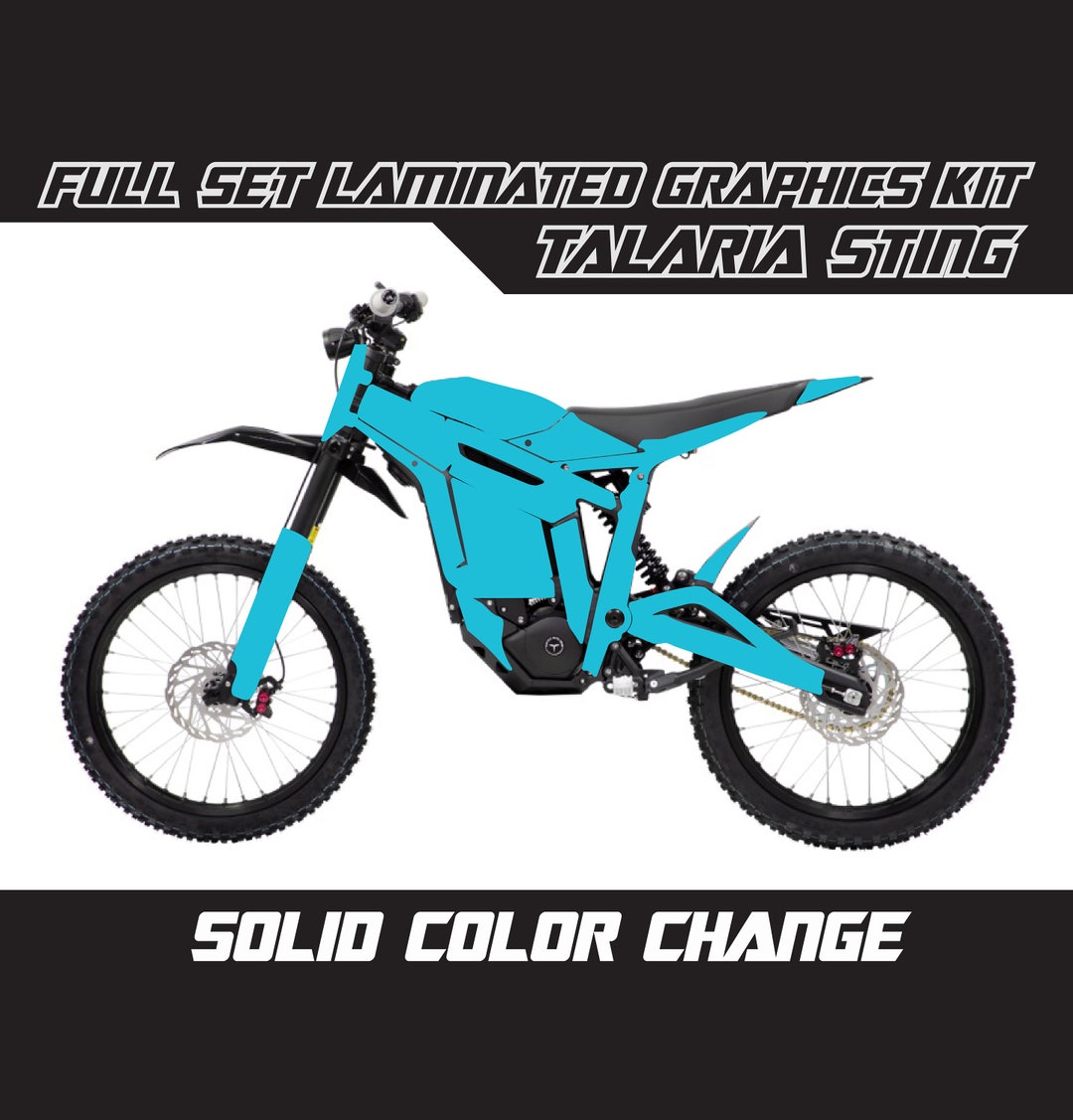 TALARIA STING Sky Blue Solid Full Color Change Graphics Kit Gloss or ...