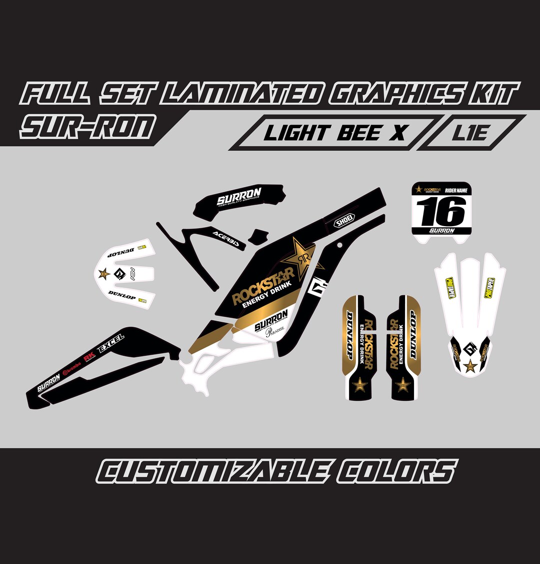 SUR RON Rock Star Energy Gold Full Graphics Kit Gloss or Matte Surron ...
