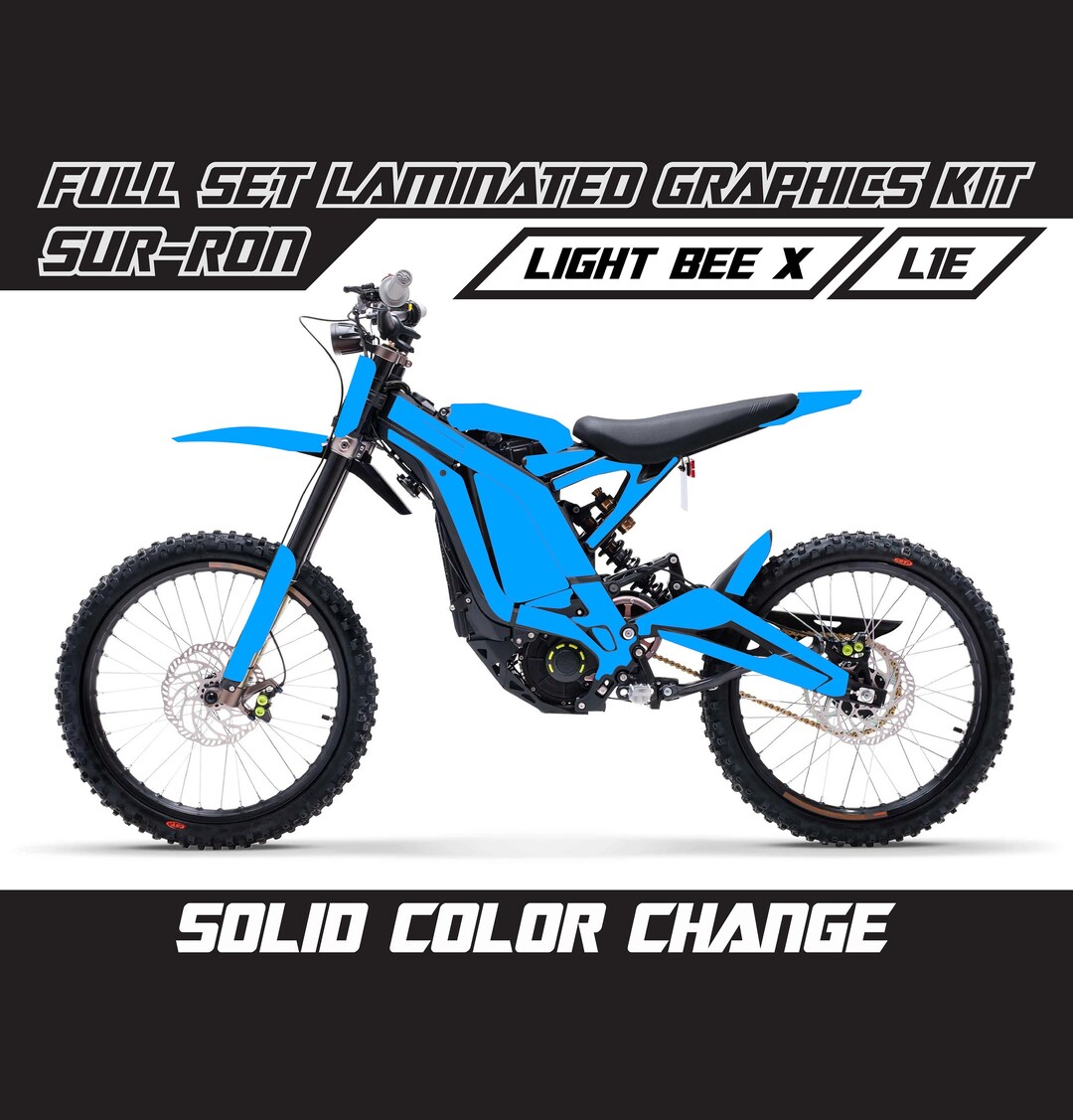 SUR RON Solid Full Color Change Sky Blue Graphics Kit Gloss or Matte ...