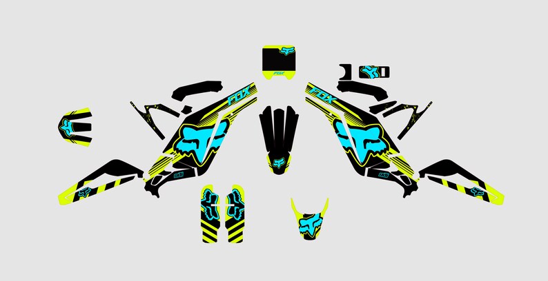 SUR RON Light Bee X Graphics Kit - Yellow Blue Fox Full Decal Wrap ...