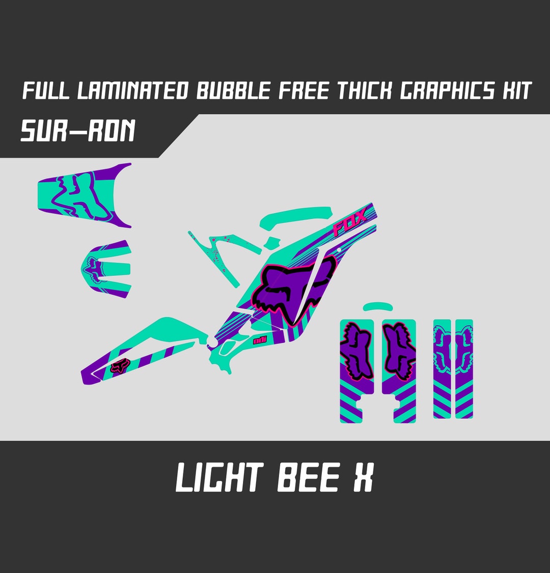 SUR RON Bright Full Graphics Kit Gloss or Matte Surron Laminated Bubble ...