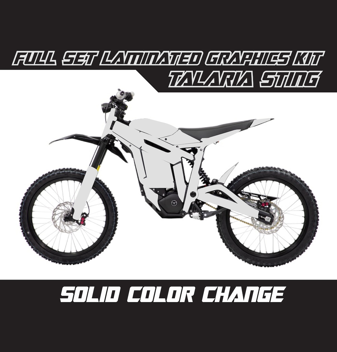 TALARIA STING White Solid Full Color Change Graphics Kit Gloss or Matte ...