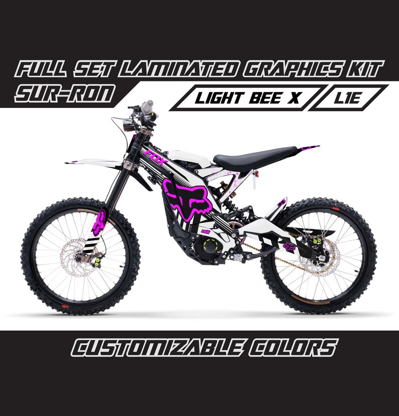 SUR RON Fox Purple Full Graphics Kit Gloss or Matte Surron Laminated ...