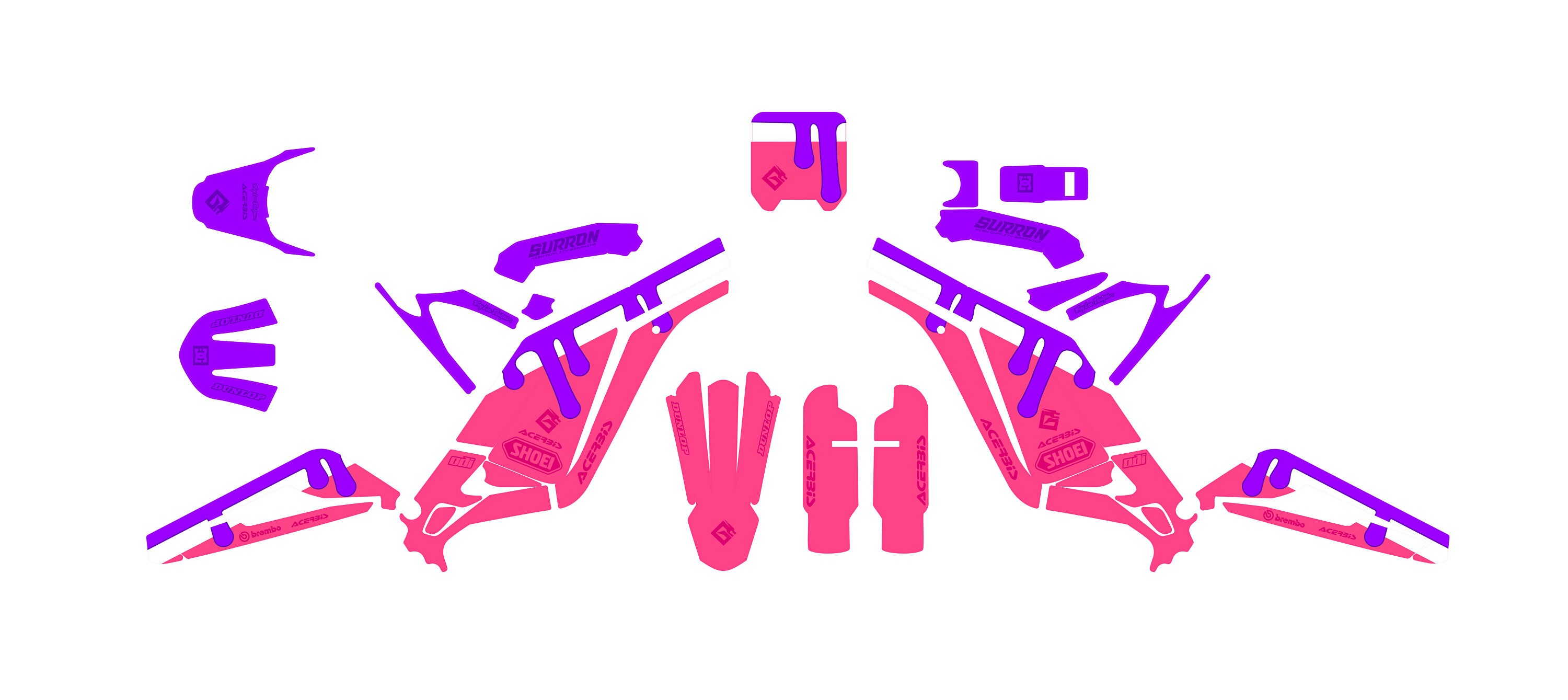 SUR RON Drip Style Violet Pink Sponsors Full Graphics Kit - Etsy