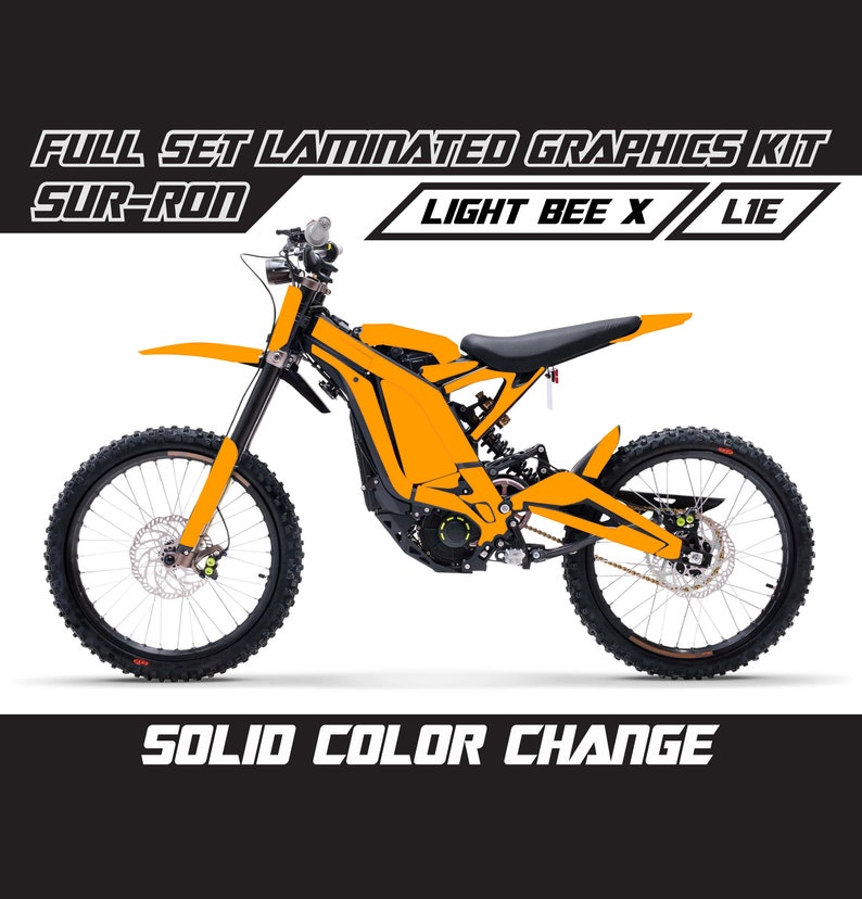 SUR RON Light Bee X Graphics Kit - Orange Color Full Decal Wrap Vinyl ...