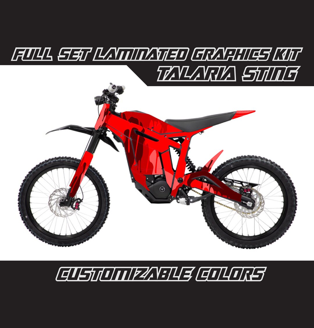 TALARIA STING Camo Paint Drip Red Full Graphics Decals Stickers Kit ...