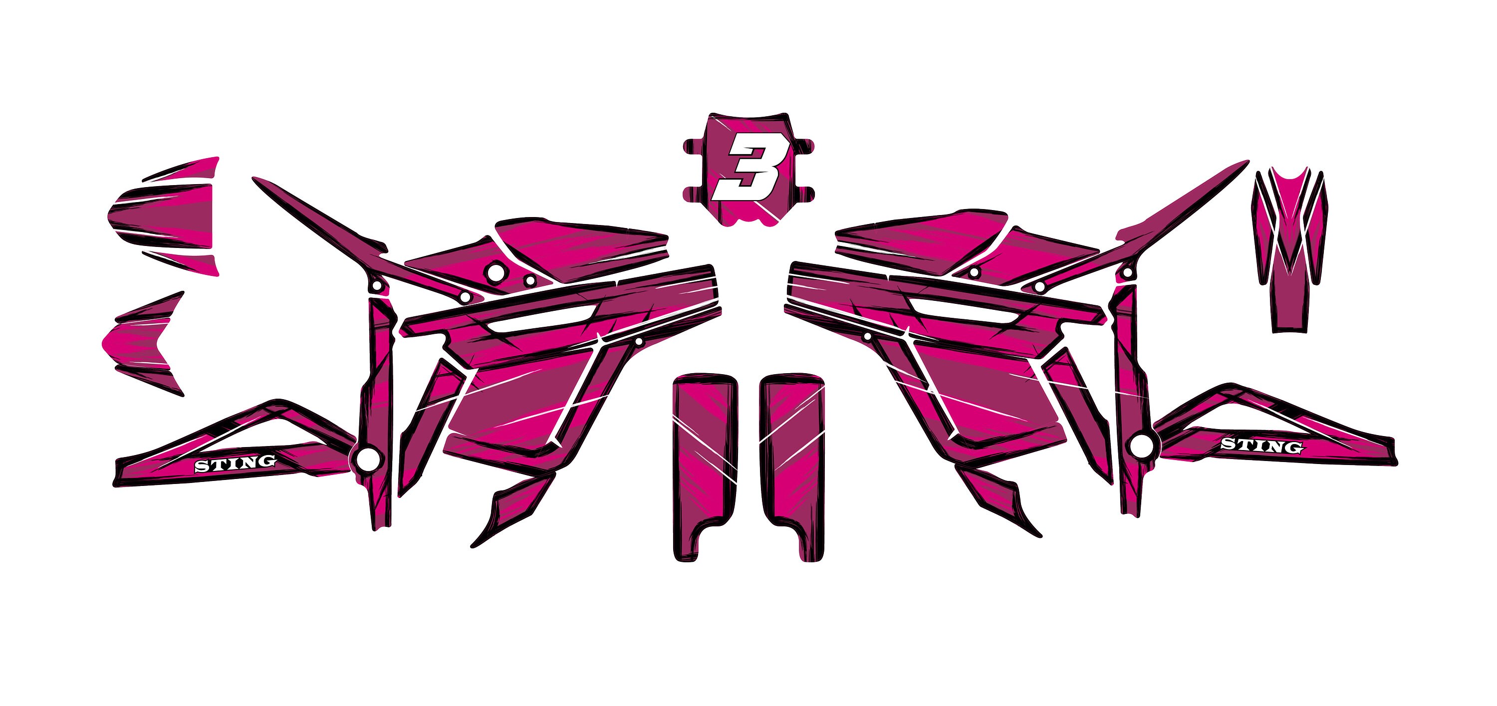 TALARIA STING Cartoon Animated Pink Full Graphics Kit Gloss or Matte ...