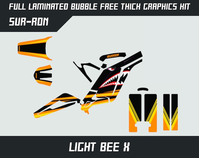 Surron Light Bee X Graphics Kit FOX DUST ORANGE Black Decals Stickers ...