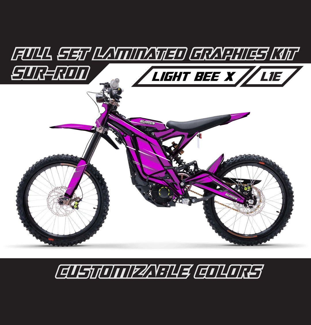 SUR RON Light Bee X Graphics Kit - Purple Cartoon Full Decal Wrap Vinyl ...