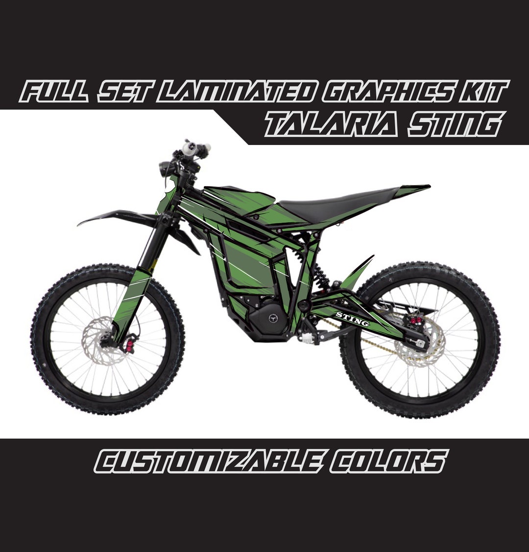 TALARIA STING Cartoon Animated Army Green Khaki Full Graphics Kit Gloss ...