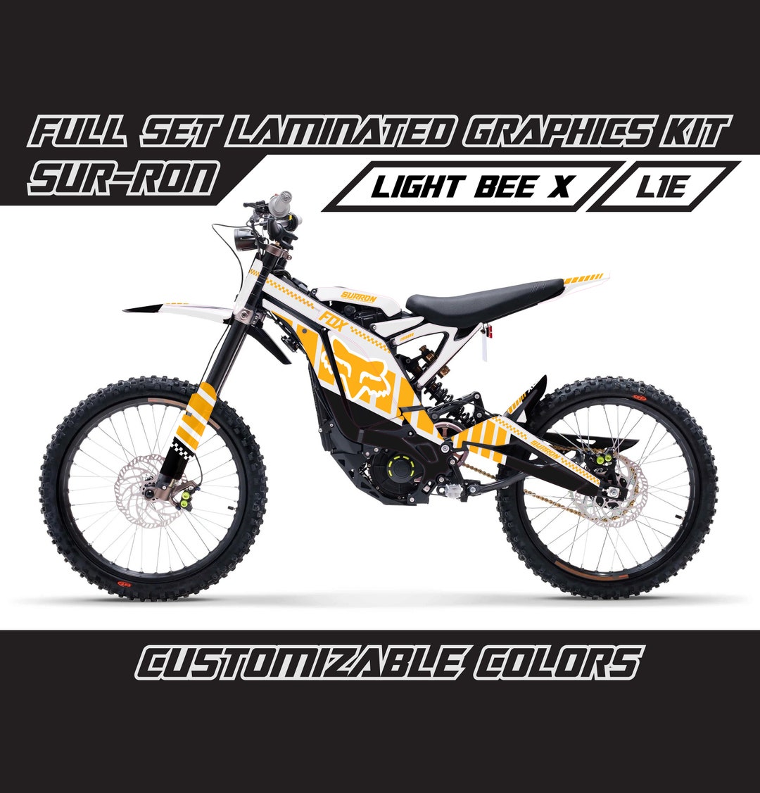 SUR RON Fox Orange White Full Graphics Kit Gloss or Matte Surron ...