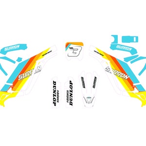 SUR RON Lines Blue White Full Graphics Kit Gloss or Matte Surron ...