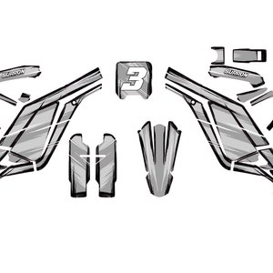 SUR RON Cartoon Animated Style White Gray Full Graphics Kit Gloss or ...