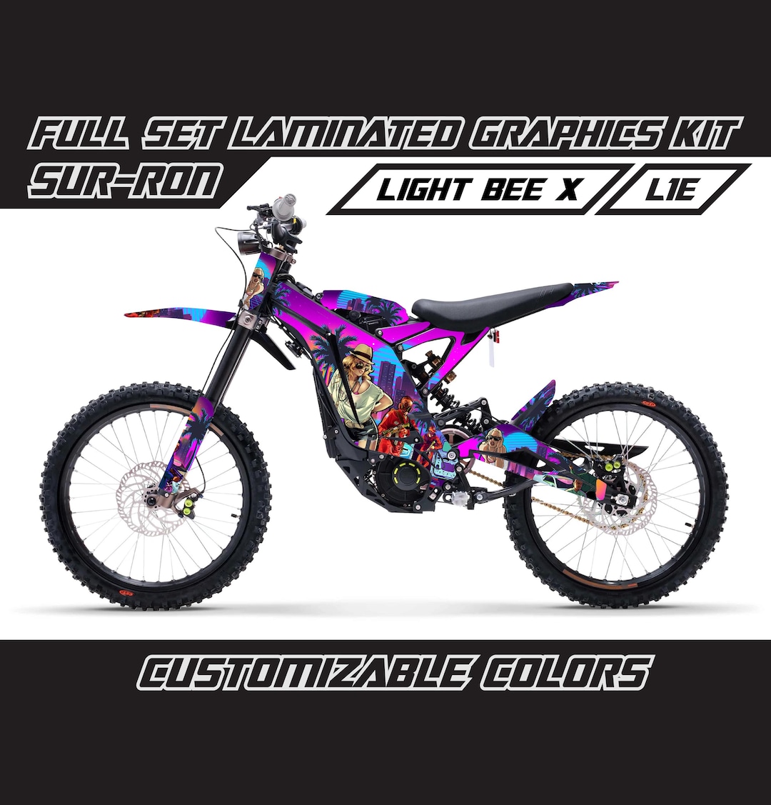 SUR RON Light Bee X Graphics Kit - Game Style Full Decal Wrap Vinyl ...