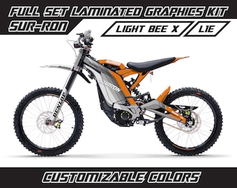 SUR RON Lines Sky Blue Gray Full Graphics Kit Gloss or Matte Surron ...