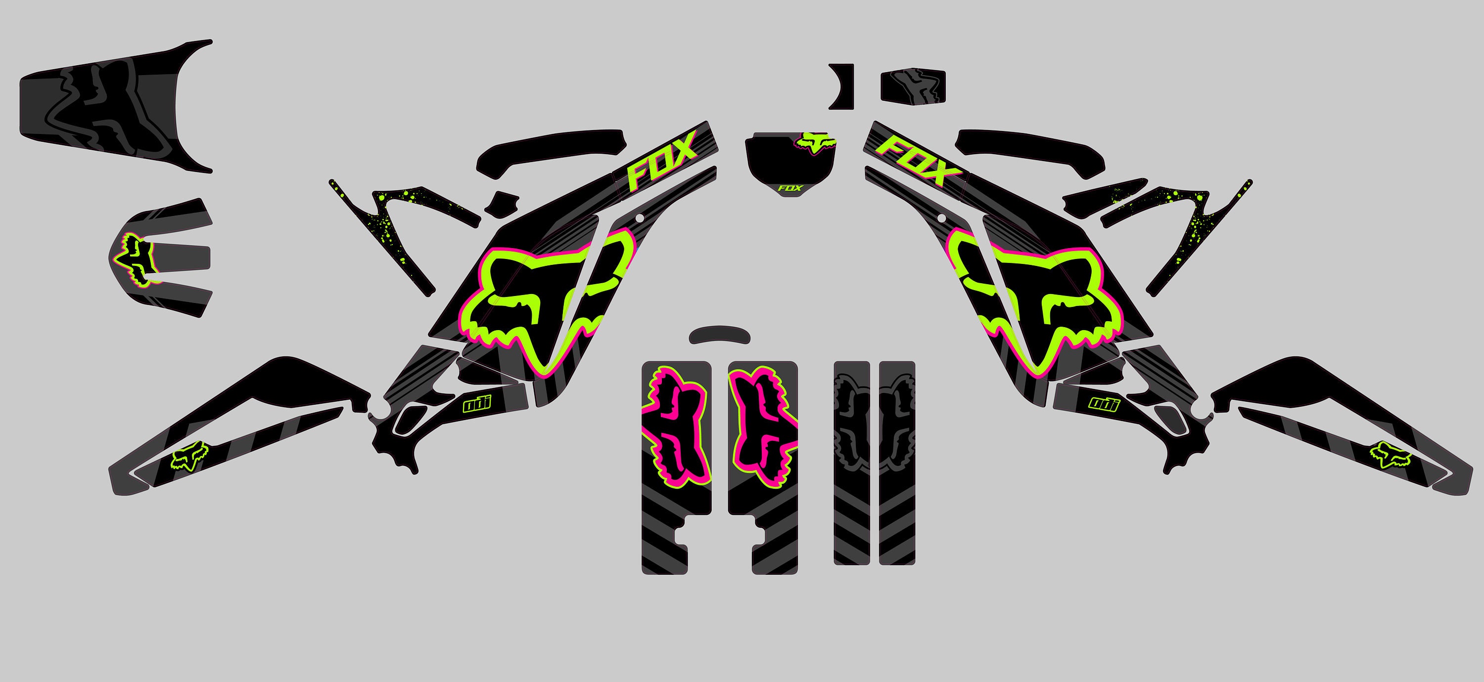 SUR RON Fluo Full Graphics Kit Gloss or Matte Surron Laminated Bubble ...