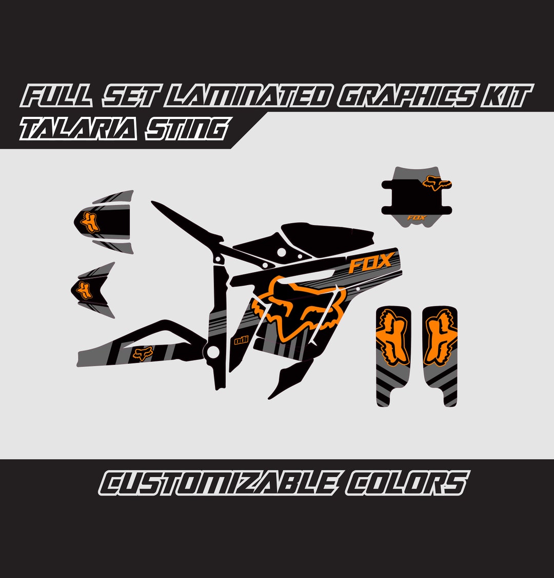 TALARIA STING Fox Ktm Orange Full Graphics Kit Gloss or Matte Laminated ...