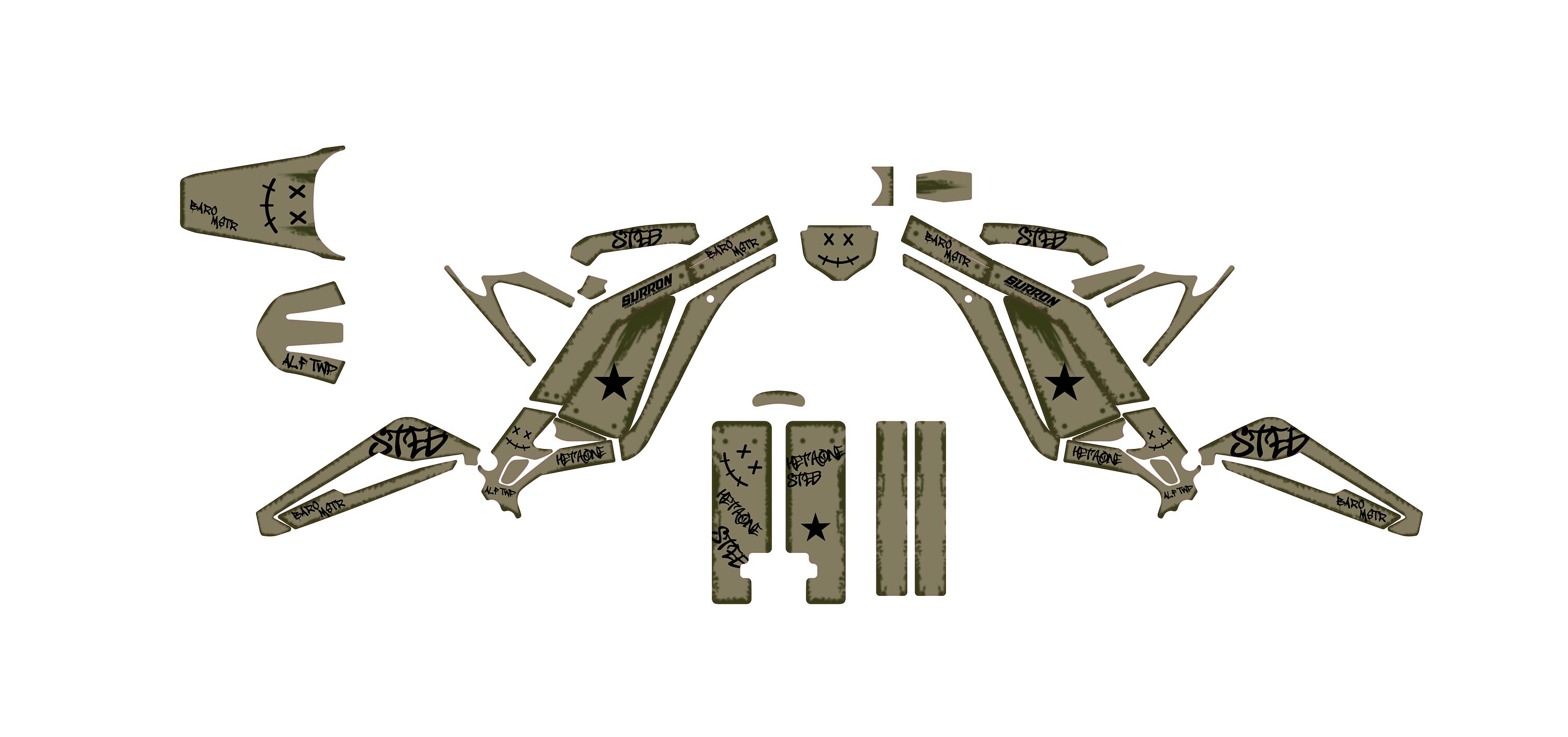 SUR RON Damaged Style Full Graphics Kit Gloss or Matte - Etsy