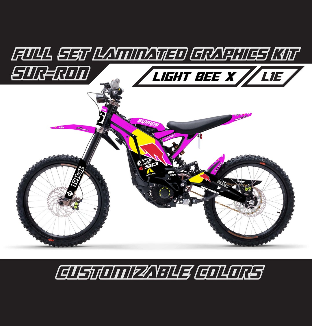SUR RON R Bull Purple Full Graphics Kit Gloss or Matte Surron Laminated ...